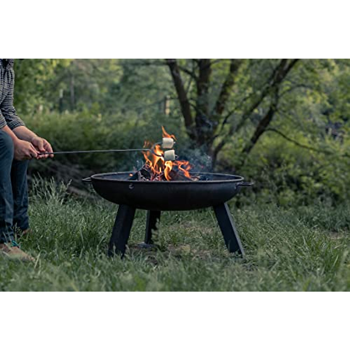 Barebones Roasting Sticks (2)- BBQ Accessories, S'more Sticks and Hot Dog Roasting Sticks for Campfire - Large Metal Skewers