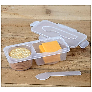 WBDeals Cracker & Spread Container Set of 2, Small, Clear, BPA Free, Dishwasher Safe