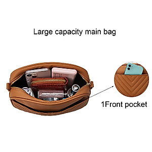 Rexmore Phone Crossbody Bag with Chain Strap, Lightweight Vegan Leather Shoulder Purse for women（Brown）