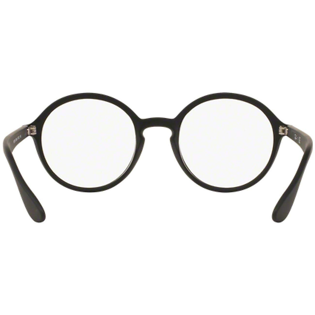 Ray-Ban RX7075 Round Prescription Eyeglass Frames, Rubber Black & Black/Demo Lens, 49 mm