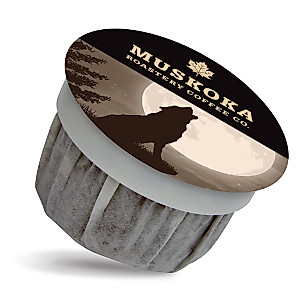 Muskoka Roastery Coffee, Howling Wolf, Medium Dark Roast, 20 Single Serve Coffee Pods, Compatible with K-Cup Keurig Brewers