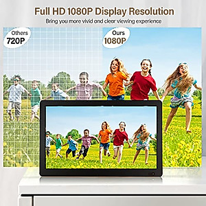 14 inch Portable TV with Antenna, DESOBRY Portable Small TV with ATSC Tuner, Rechargeable Battery Operated Mini TV LCD Monitor 1080P,Built-in TV Stand,HDMI Input,USB,AV In,Supports Camping,Kitchen,Car