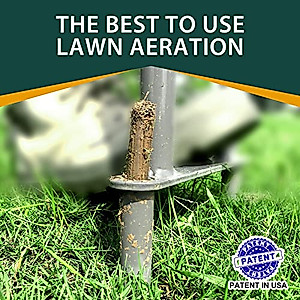 Walensee Lawn Coring Aerator, Manual Grass Dethatching Turf Plug, Core Aerating Tool, Garden Tool, Heavy Duty Aeration for Compacted Soils and Lawns to Prevent Lawn Run-Off and Soil Compaction