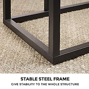 WLIVE Side Table Set of 2, C Shaped End Table for Couch, Sofa and Bed, Large Desktop C Table for Living Room, Bedroom, Brown and Black