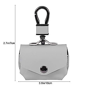 Hemobllo Compatible for AirPods Pro Case - Leather Protective Cover Anti-Scratch Shockproof Earbuds Carrying Case with Keychain Compatible with AirPods Pro Charging Case (Light Grey)