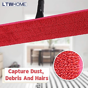 LTWHOME 18" Multi-Color Combination Microfiber Commercial Mop Refill Pads Fit for Wet or Dry Floor Cleaning (Pack of 6)