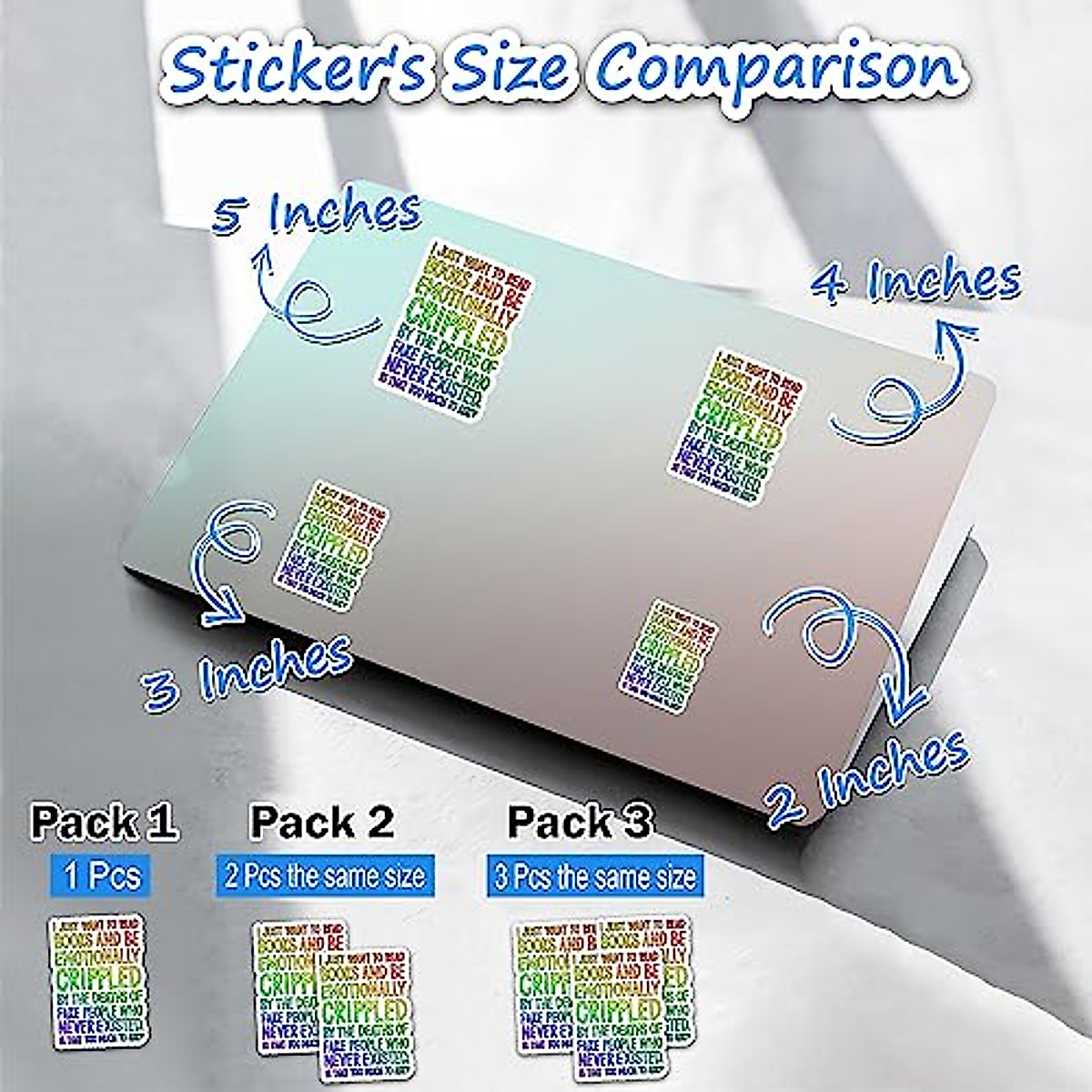 Miraki Emotionally Crippled By Books Sticker, Reading Book Sticker, Book Lover Sticker, Book Nerd Sticker, Water Assitant Die-Cut Vinyl Funny Decals for Laptop, Phone, Water Bottles, Kindle Sticker