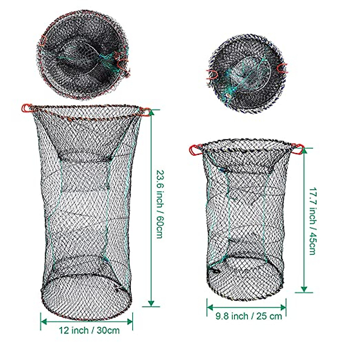 Nswdhy Fishing Bait Trap,2 Packs Crab Trap Minnow Trap Crawfish Trap Lobster Shrimp Collapsible Cast Net Fishing Nets Portable Folded Fishing Accessories