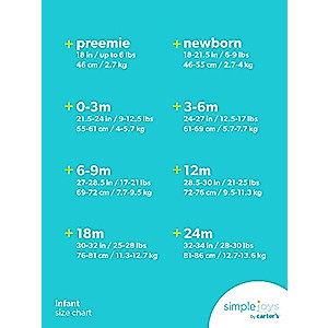 Simple Joys by Carter's Baby Girls' Short-Sleeve Bodysuit, Pack of 6, Multicolor/Dinosaur/Floral/Forest Animals/Fruit/Hearts, 0-3 Months