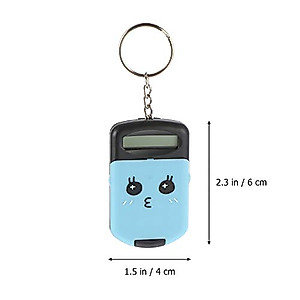 TOYANDONA 2pcs Mini Calculator Keychain Portable Cute Cartoon Calculator Electronic Pocket Calculator with Key Ring for Children Students School Supplies Key Decor (Black)