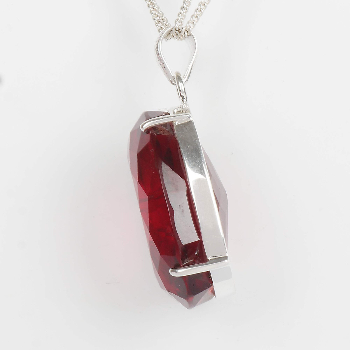 GEMHUB 105 Carat Red Topaz Gemstone Pendant Without Chain Sterling Silver Oval Cut Jewelry For Women