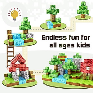 Magnetic Blocks-Build Mine Magnet World Wood Edition, Magnetic Toys for Boys & Girls Age 3-4 4-5 6-8, STEM Montessori Sensory Toys for Toddlers Gifts for 3+ Years Old Girls Boys