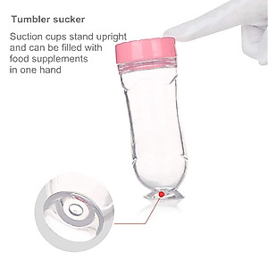 Gaodear Natural Touch Silicone Baby Food Feeder,Squeeze Cereal Bottle with Dispensing Spoon，Suction Cup Design,3 Ounce/Pink