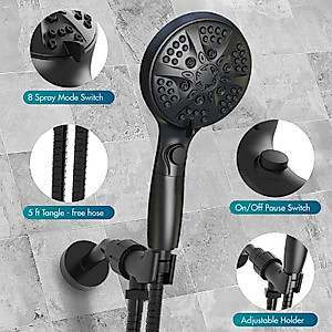 Filtered Shower Head with Handheld,Twinkle Star High Pressure 10 Mode Detachable Showerhead Built-in Power Wash with ON/OFF Pause Switch,15 Stage Water Softener Filters for Hard Water Remove Chlorine