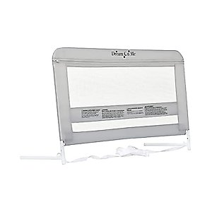 Dream On Me Lilibet Mesh Safety Bed Rail in Grey for Twin, Full and Queen Size Bed, Bed Rail for Toddler