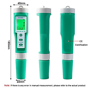 Hydrogen Water Tester 10 in 1 Resistivity/Fertility/H2/pH/TDS/EC/ORP/S.G/Salt/Temp Meter with ATC pH Meter,0.01 High Accuracy pH Tester Digital,TDS Meter PPM Meter for Drinking,Hydroponics,Pool.
