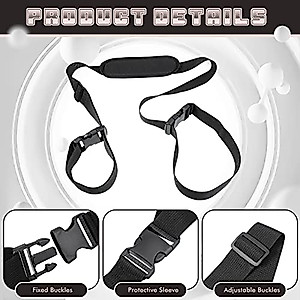 5 Pcs Carry Strap for Beach Folding Chair, Adjustable Beach Chair Straps Shoulder Carrying Straps for Folding Chair Umbrella Backpack Camping Picnics Outdoor Foldable Bikes (Black)