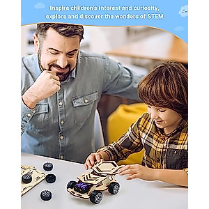 STEM Kits, 5 SSTEM Projects for Kids Ages 8-12, Wooden Model Car Kits, Gifts for Boys 8-12, 3D Puzzles, Science Educational Crafts Building Kit, Toys for 8 9 10 11 12 Year Old Boys and Girls