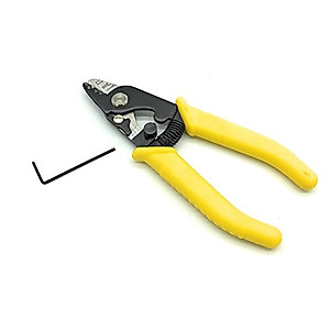 FiberShack - 3 Hole Fiber Stripper with 6" TPR Handle - Fiber Optic Stripper includes 1.5mm Hex Key for Fine Adjustments of Fiber Striper