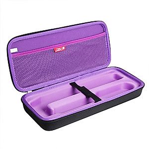 Hermitshell Hard Travel Case for TYMO RING Hair Straightener Brush (Black+Rosy)