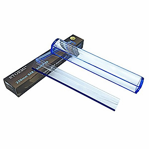 VISIONU 10 inch 5X Magnifier with Reading Tracking Line Measuring Scale Blue Raised Domed Bar Magnifying Glass