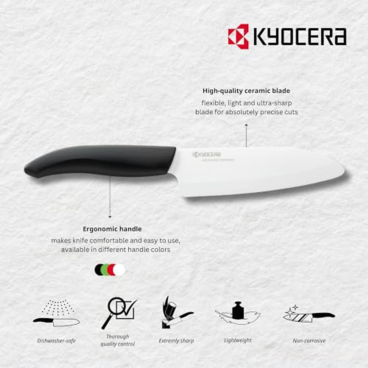 KYOCERA 3` Black Paring Knife, 1 EA