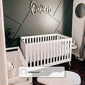 Delta Children Essex 4-in-1 Convertible Baby Crib, Bianca White with Natural Legs