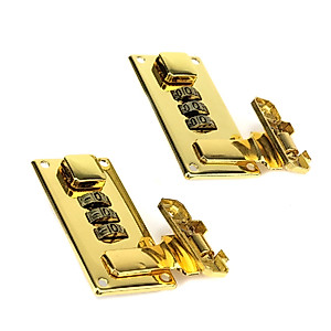 Mewutal 2pcs Luggage Combination Lock, Toolbox Hasp with Combination Lock, 3 Digit Combination Lock (Gold)
