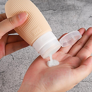 DEPOZA 3.4oz TSA-Approved Squeezable Silicone Travel Bottles - Leak-Proof, BPA-Free Containers for Shampoo, Conditioner, Lotion (4-Pack/Colorful)