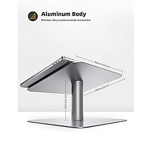 Lamicall Swivel Laptop Stand, Laptop Riser - [360-Rotating] Ergonomic Aluminum Computer Desk Holder Compatible with MacBook, Air, Pro, Dell XPS, HP and More 10" - 17.3" Notebook - Sliver