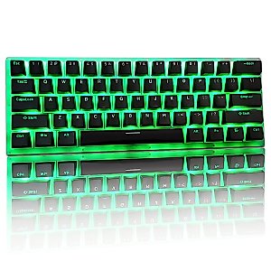 XVX Womier K61 60% Mechanical Keyboard with PBT Pudding keycap, Hot Swappable Keyboard, Partitioned RGB Keyboard, Dark Phoenix for PC PS4 Xbox (Black, 61 Keys, Silver Switch)