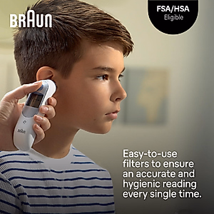 Braun ThermoScan Lens Filters for Ear Thermometer, 40 Count Disposable Thermometer Covers, Works with Braun ThermoScan Thermometers, LF40US01
