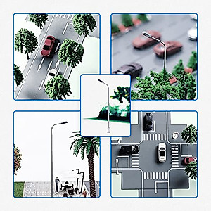 20Pcs Model Railway Train Model Street Lights LED Dual Lampposts HO OO Scale LEDs Dual Heads Gauge Model Street Light Layout
