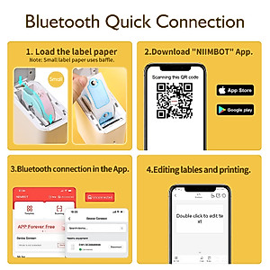INeedIt D101 Label Maker Machine Portable Wireless Thermal Label Printer with Tape for Business, School, Office Organization, Home Storage, Larger Print Width 0.5 to 1 Inch, White