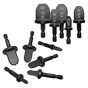 Copper Swaging Tool HVAC Drill, 11 Pcs HVAC Pipe Expander Tool Air Conditioner Manual Copper Pipe Swage Expander Drill Bit with 1/4'' 3/8'' 1/2'' 5/8'' 3/4'' 7/8'' Bits