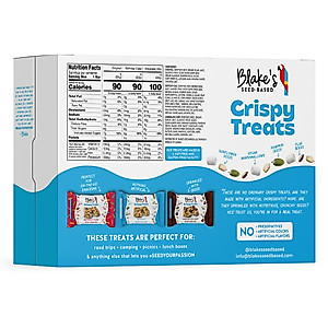 Blake’s Seed Based Crispy Treats – Variety Pack (24 Count), Vegan, Gluten Free, Nut Free & Dairy Free, Healthy Snacks for Kids or Adults, School Safe, Low Calorie Organic Soy Free Snack