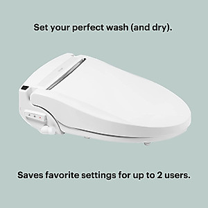 Brondell LE99 Swash Electronic Bidet Seat, Fits Elongated Toilets, White – Lite-Touch Remote, Warm Air Dryer, Strong Wash Mode, Stainless-Steel Nozzle, Saved User Settings & Easy Installation