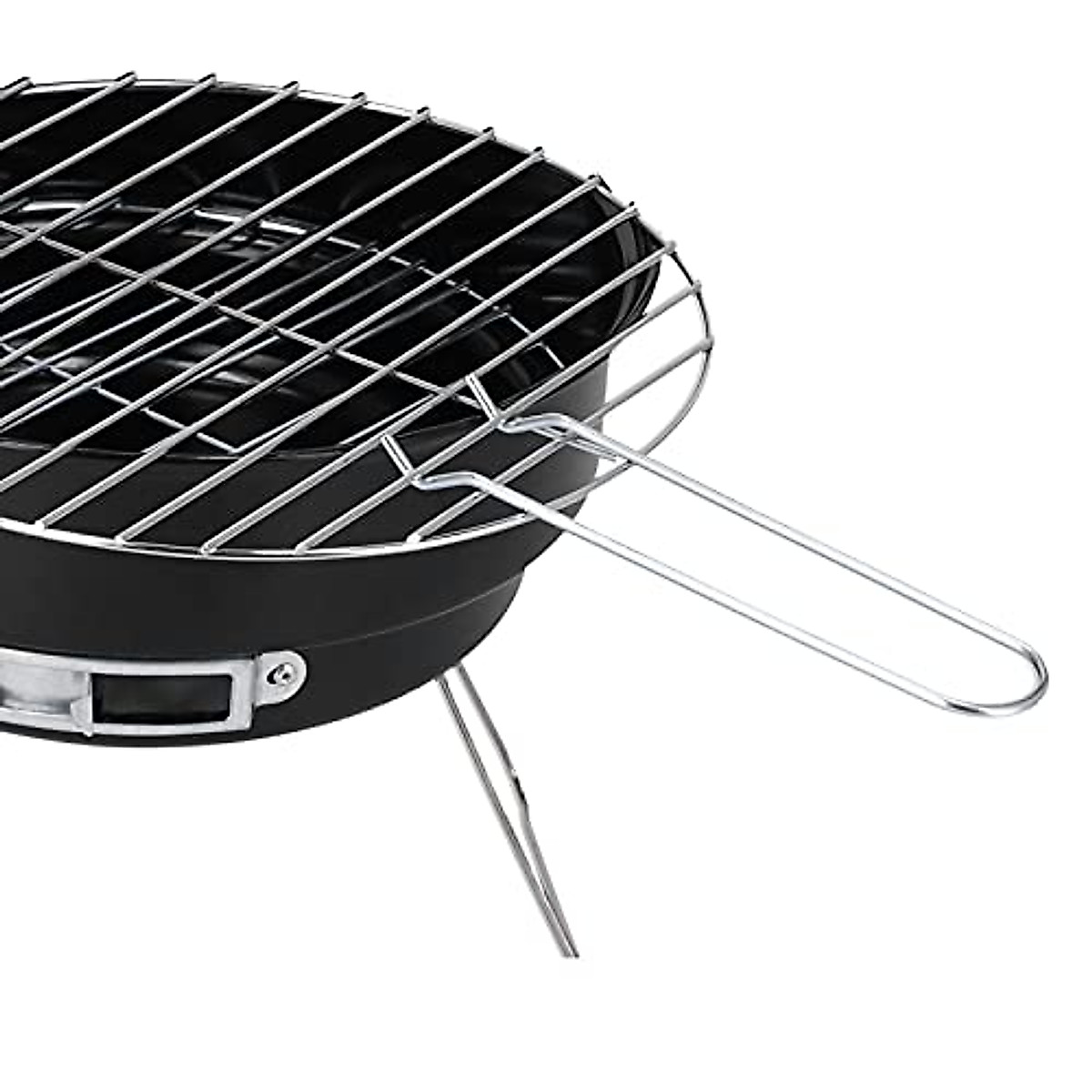 Mini Round Barbecue Grill Set, Portable Iron Charcoal Grill, with A Handle, for Home Kitchen BBQ Picnic Camping