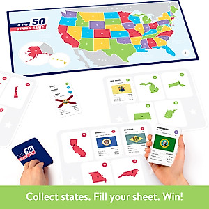 The 50 States Game - US Geography Board Game - Educational Game for Kids & Adults - Fun Learning for Teenage Boys & Girls