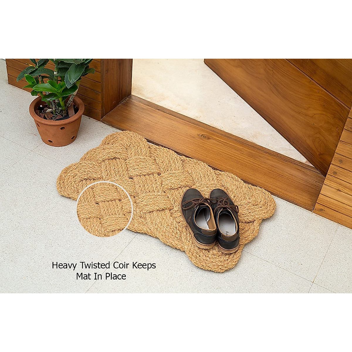Iron Gate - Natural Jute Rope Woven Doormat 18x30 - Single Pack - 100% All Natural Fibers - Eco-Friendly - Classic Interwoven Rope Design
