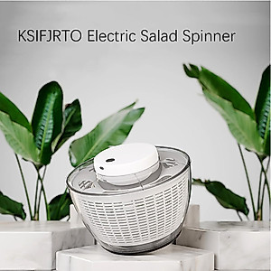 KSIFJRTO Electric Salad Spinner Large 4.75L.Vegetable Washer Dryer Dishwasher Safe.Lettuce Cleaner and Dryer.BPA Free and Easy to Use