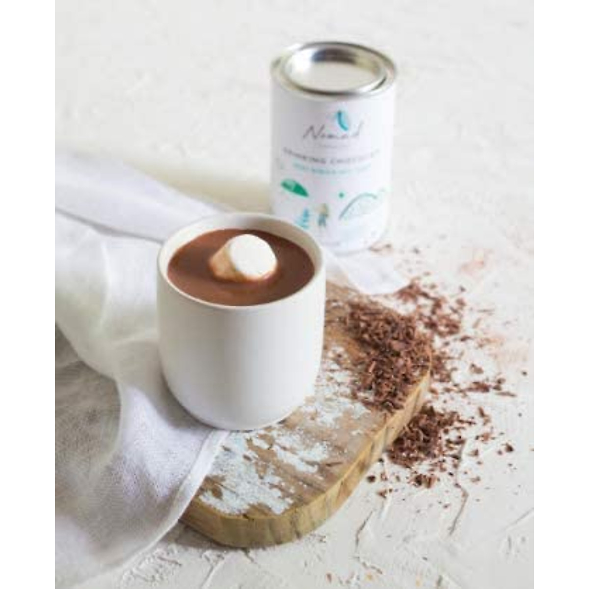 Nomad Chocolate - Hot Chocolate West Africa Cocoa 45% Dark, Plant-based, Vegan, Gluten-Free, GMO-Free, All Natural Ingredients, 7.1oz