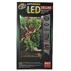 Zoo Med ReptiBreeze LED Deluxe Open Air Aluminum Screen Habitat, Medium 16 L x 16 W x 30 H