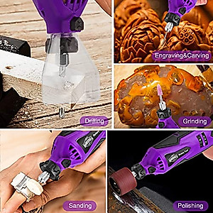 12V Cordless Rotary Tool Kit, 6-Speed(5000-30000 RPM),150 Accessories, Universal Keyless Chuck and Flex Shaft Rotary Tool, Electric Power Rotary Tools for Sanding, Polishing, Drilling, Cutting, DIY