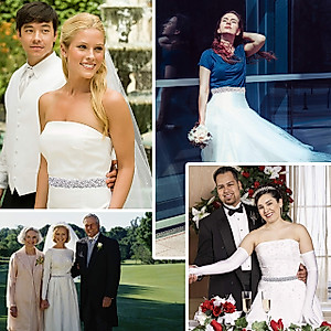 Lovful Handmade Bridal Belt, Rhinestone Wedding Dress Belts, Ribbon Crystal Sash for Women,Black