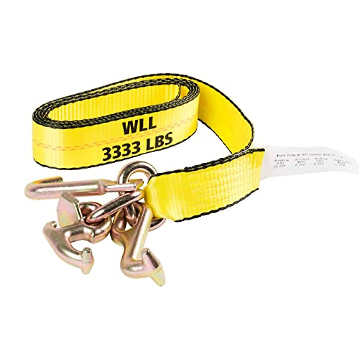 Mytee Products (4 Pack) 2" x 8' Recovery Winch Strap w/RTJ Cluster Hook Towing Truck Wrecker Tie Down