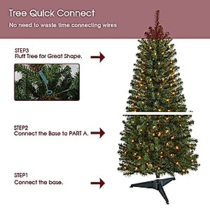 New One 5 Feet Christmas Tree Prelit Artificial Christmas Everett Pine Tree, with 424 Branch Tips, 200L Incandescent Clear Lights