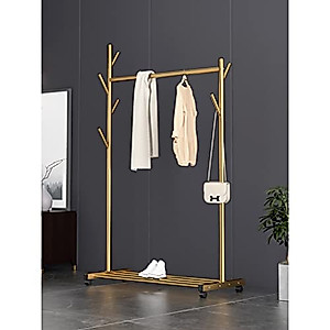 TJLSS Metal Hanger Marble Hanger Floor Bedroom Living Room Hanging Clothes and Simple (Color : Gray, Size : 169 * 80 * 46cm)