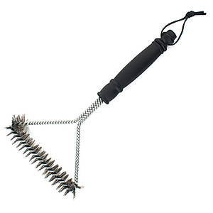 BBQ Brush for Grill Cleaning – Grilling Accessories for Outdoor Barbeque 12 Inch Heavy Duty Grills Cleaner with Safe Stainless Steel Brushes & Bristle Free Wire Scrubber for Porcelain Grates F-245