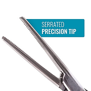 MABIS Kelly Forceps, Medical Forceps, Locking Forceps, Silver, 5.5"